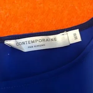 Contemporaine | Dresses | Blue Draped Knot Short Sleeve Dress Nwt ...